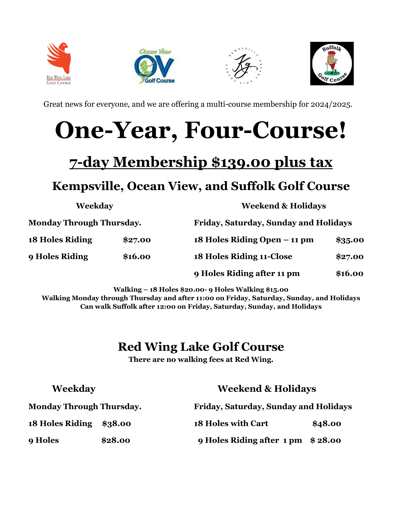 Tournaments & Outings - Ocean View Golf Course